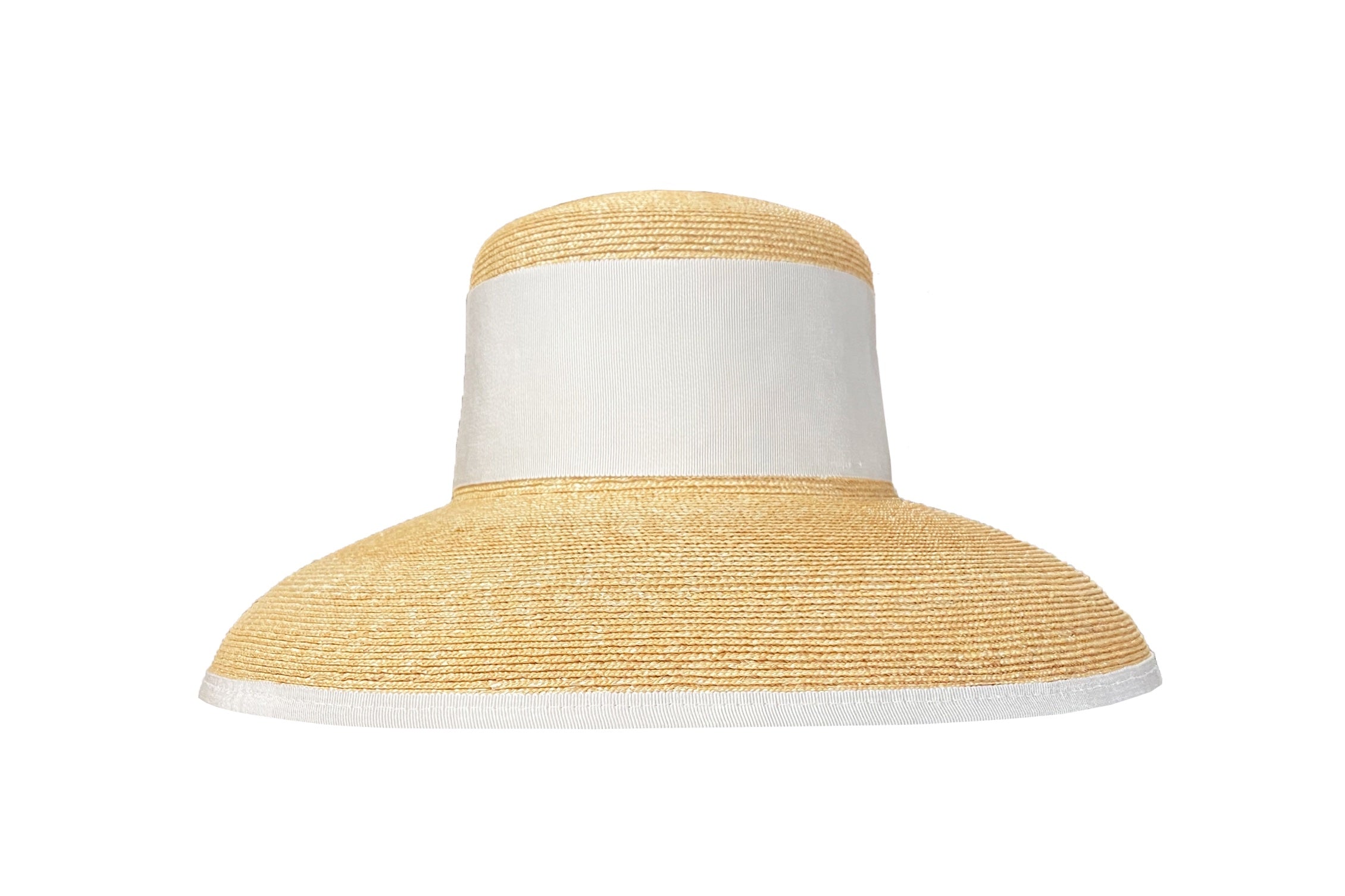 Tall Crown Wide Brim Leghorn Straw Hat - Peter Beaton