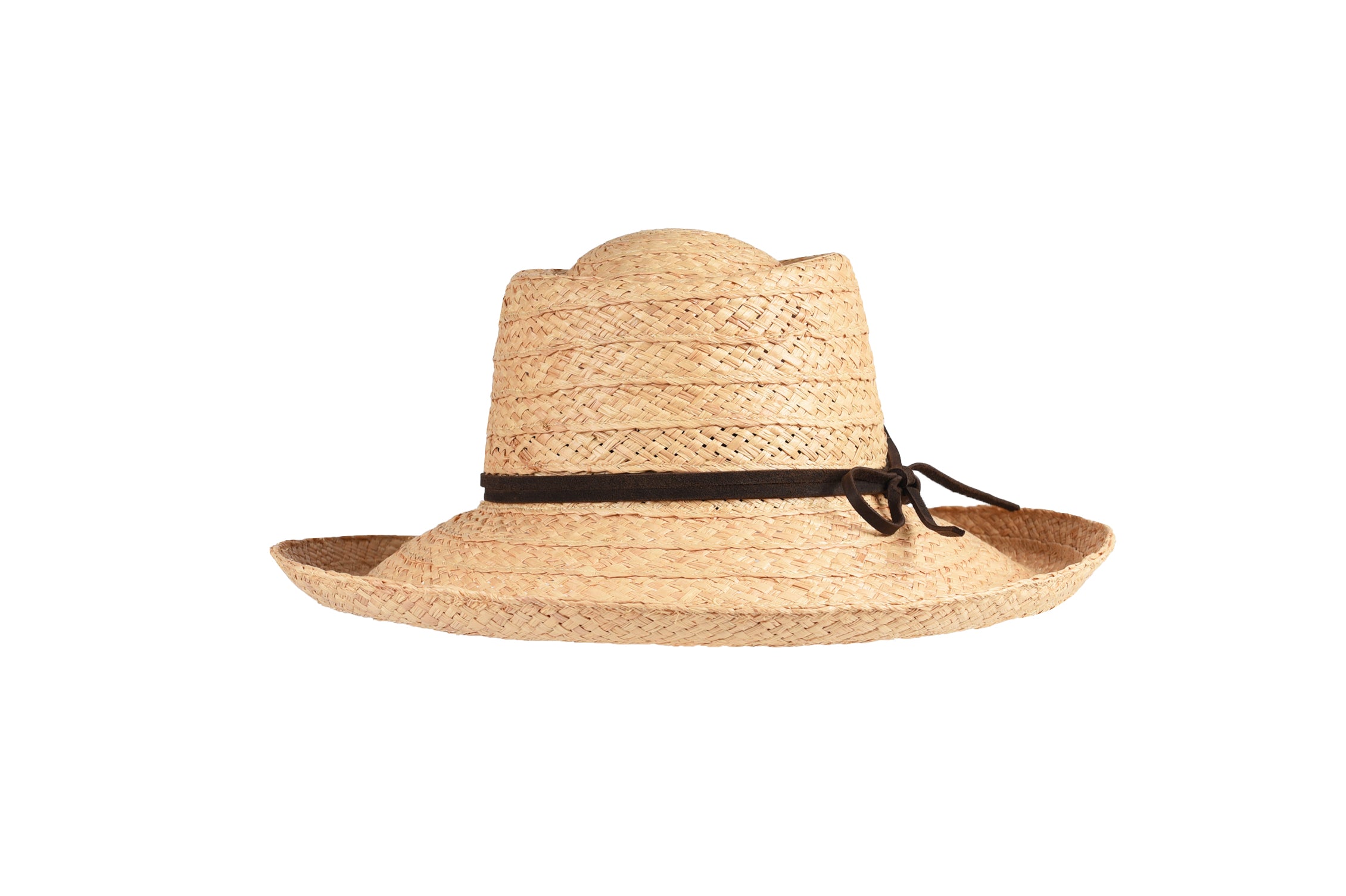 Women's Medium Brim Raffia Hat with Ribbon - Peter Beaton